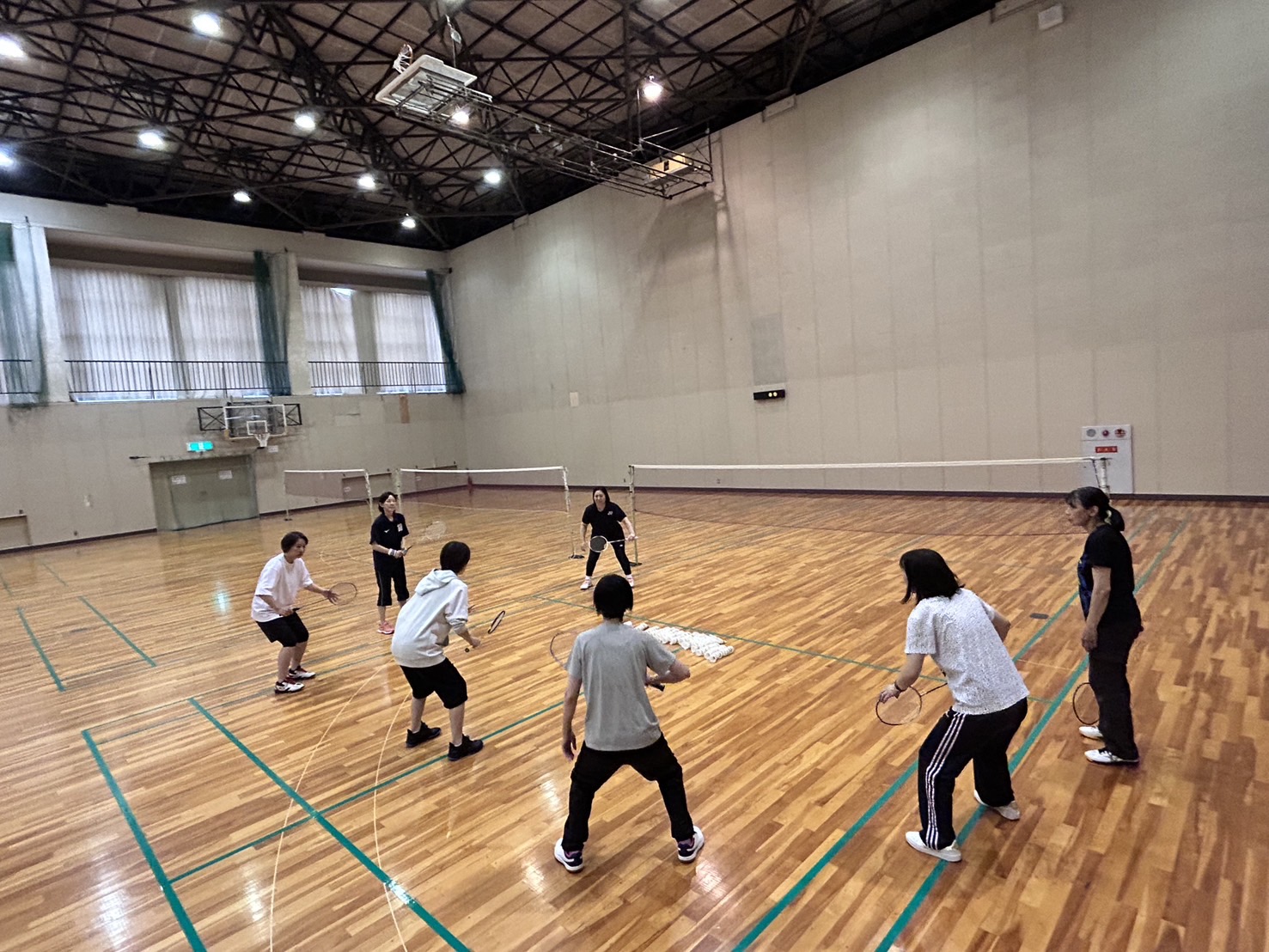 令和6年度バドミントン教室 一期教室風景 - ウカルちゃんアリーナ（滋賀県立体育館）