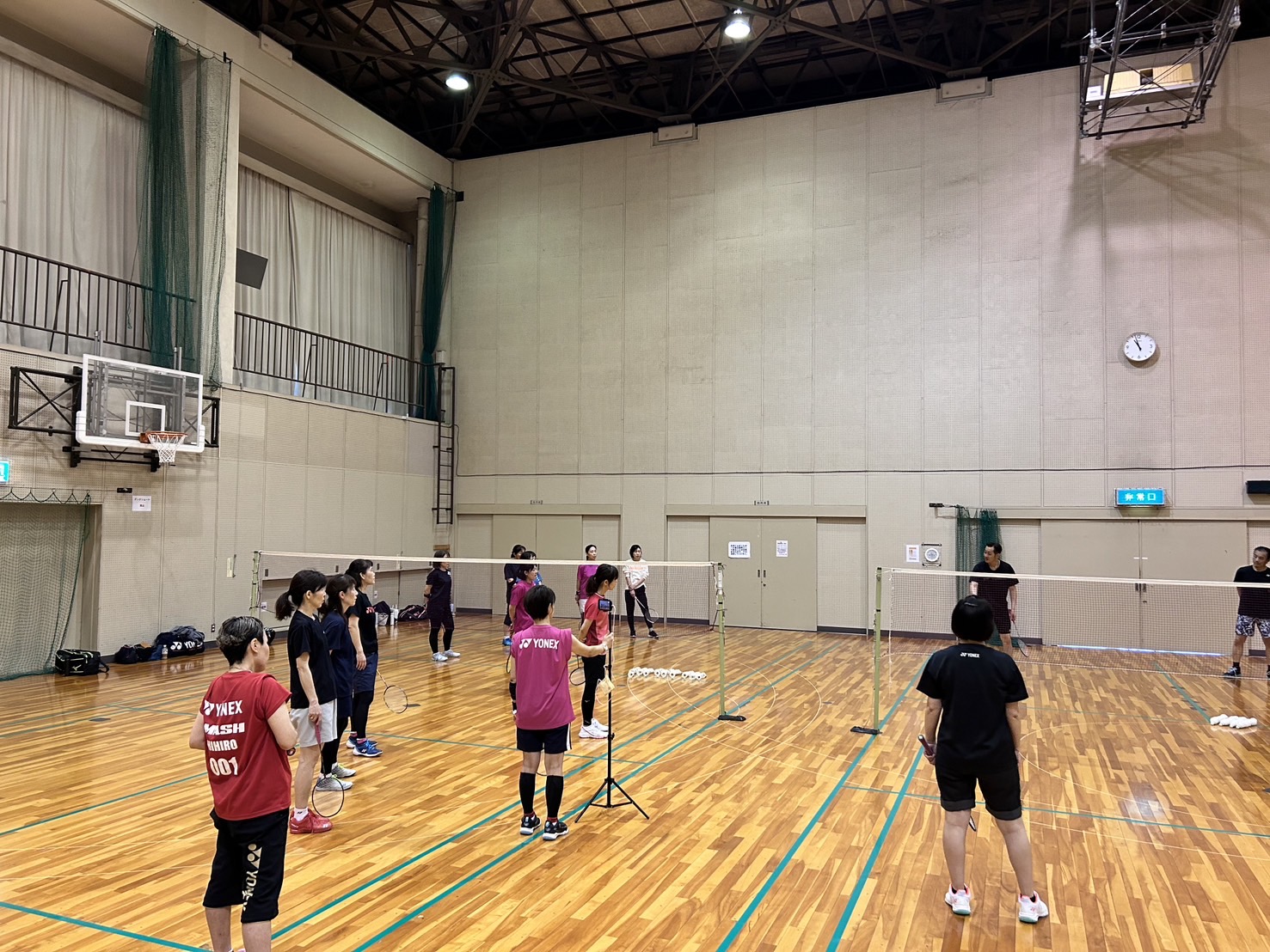 令和6年度バドミントン教室 一期教室風景 - ウカルちゃんアリーナ（滋賀県立体育館）